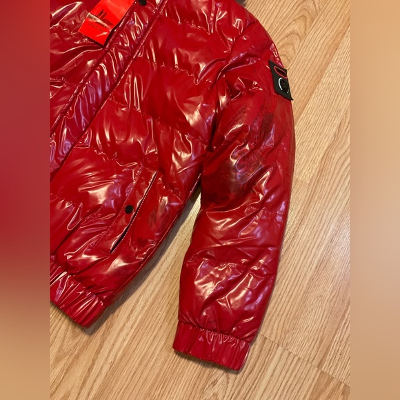 online | Jackets & Coats | Shiny Red Puffer Jacket Size Large See ...